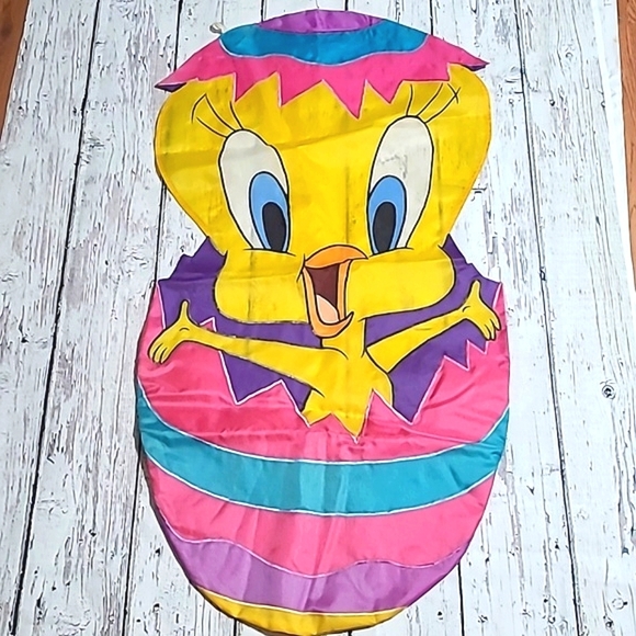 Warner Bros. | Accents | Vintage 9s Fullsize House Flag Banner Tweety ...
